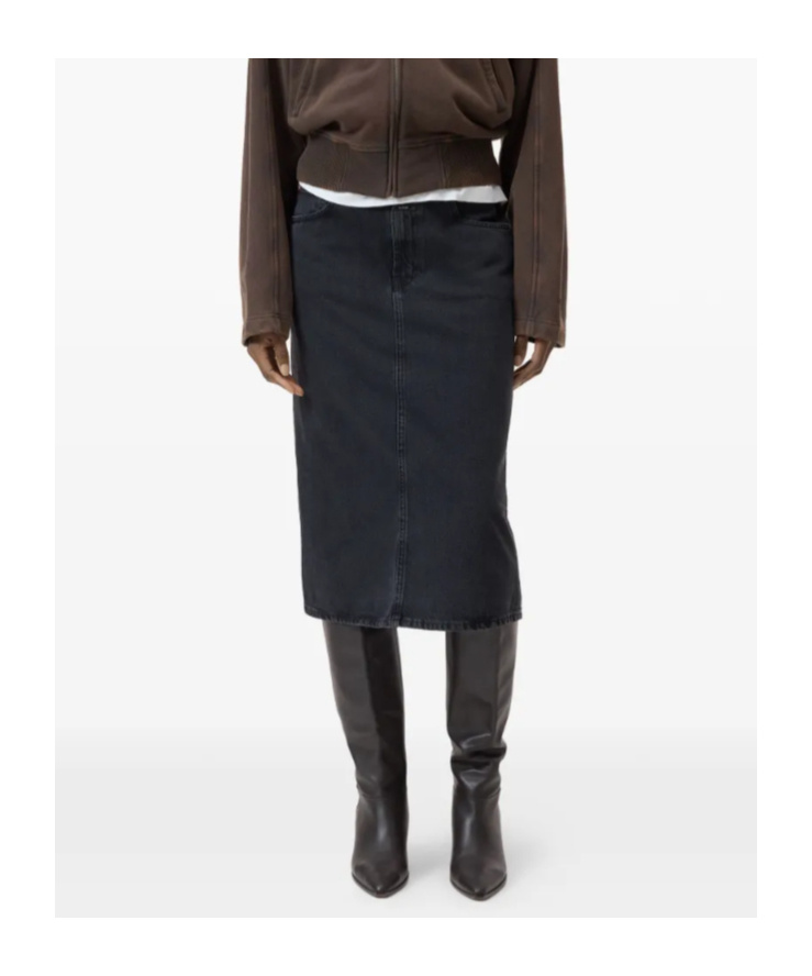 CLOSED Closed Midi Skirt with Button Closure and Five Pockets